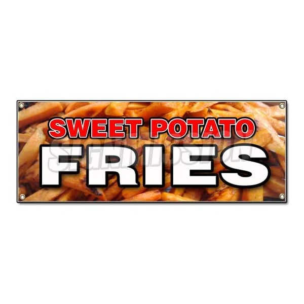 Signmission SWEET POTATO FRIES BANNER SIGN fresh hot crispy delicious ...