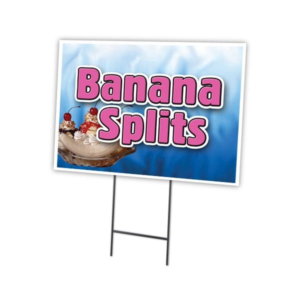 Signmission Banana Splits Yard Sign & Stake outdoor plastic coroplast ...