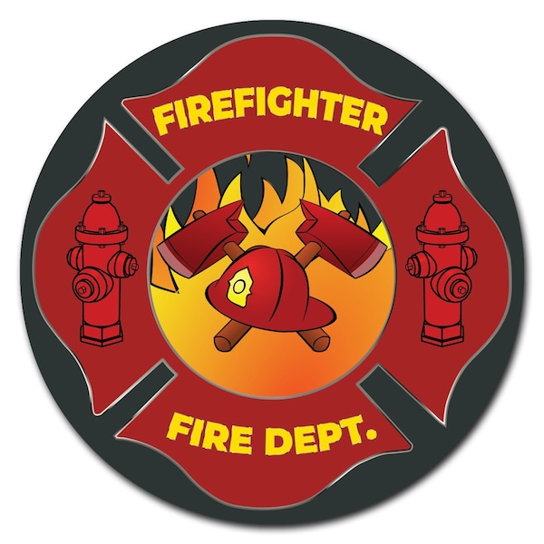 Signmission Firefighter Fire Dept Circle Corrugated Plastic Sign C-12 ...