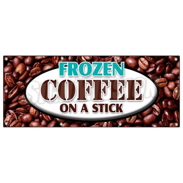 Signmission FROZEN COFFEE ON A STICK BANNER SIGN iced frozen ...
