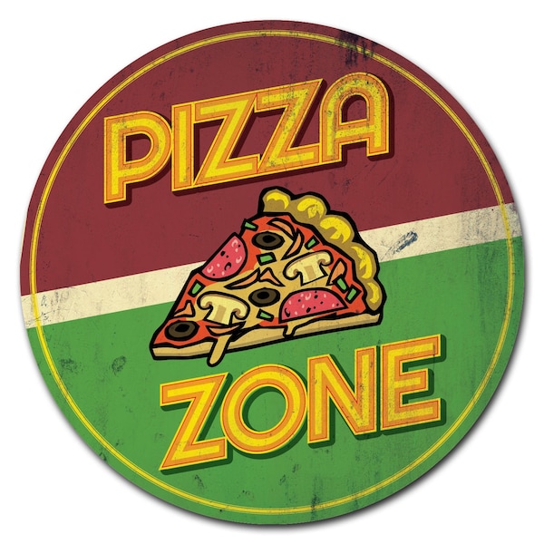 Signmission Farmers Market Pizza Zone Circle Corrugated Plastic Sign, C ...