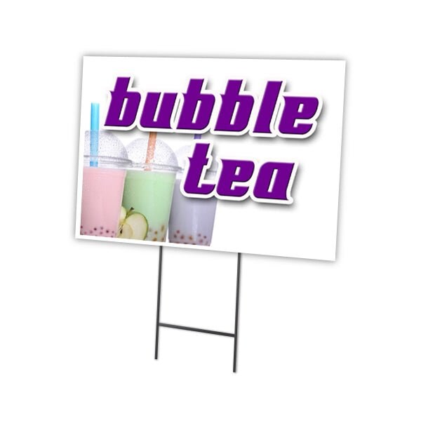 Signmission Bubble Tea Yard Sign & Stake outdoor plastic coroplast ...