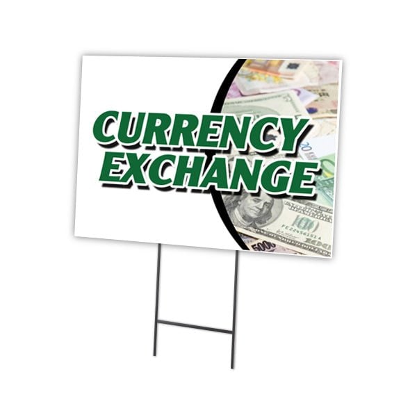 Signmission Currency Exchange Yard Sign & Stake outdoor plastic ...