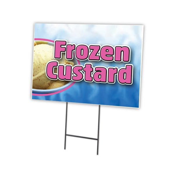 Signmission Frozen Custard Yard Sign & Stake outdoor plastic coroplast ...