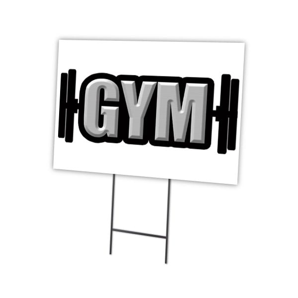 Signmission Gym Yard Sign & Stake outdoor plastic coroplast window, C ...