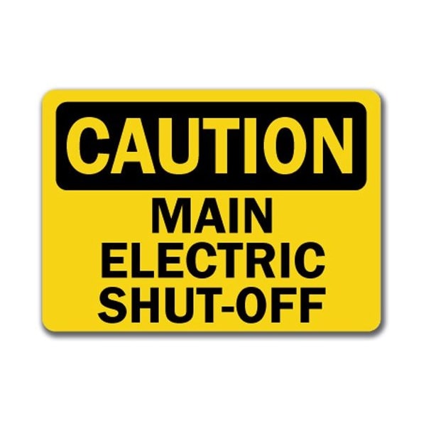 Signmission Safety Sign, 14 in Height, Plastic, Electric Shut Off CS ...
