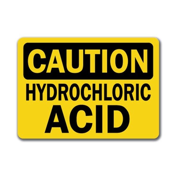 Signmission Caution Sign-Hydrochloric Acid-10in x 14in OSHA Safety Sign ...