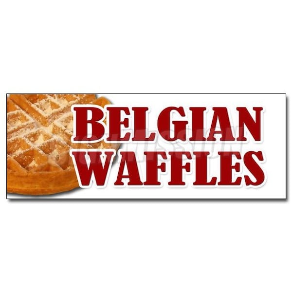 Signmission BELGIAN WAFFLES DECAL sticker dessert whipped cream, D-12 ...
