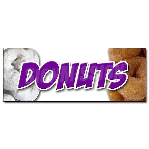 Signmission DONUTS 1 DECAL sticker donut fried dough sugar fresh hot ...
