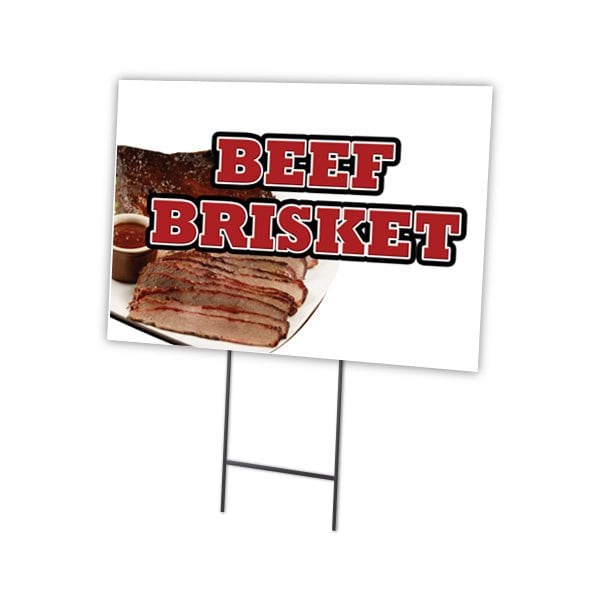 Signmission Beef Brisket Yard Sign & Stake outdoor plastic coroplast ...