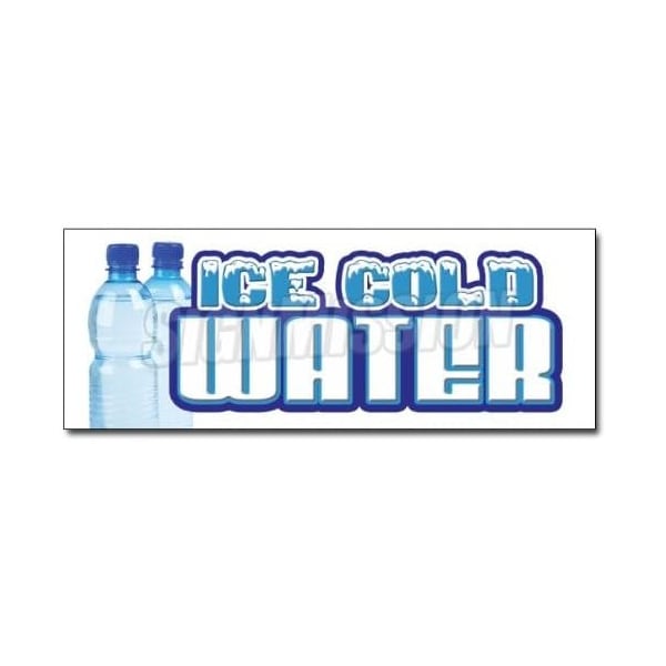 Signmission ICE COLD WATER DECAL sticker bottled water stand cart ...