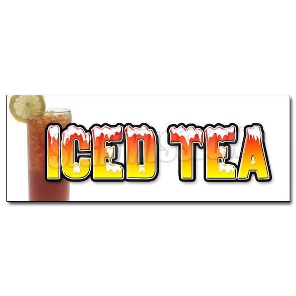 Signmission ICED TEA DECAL sticker sweet ice drink cart stand southern ...