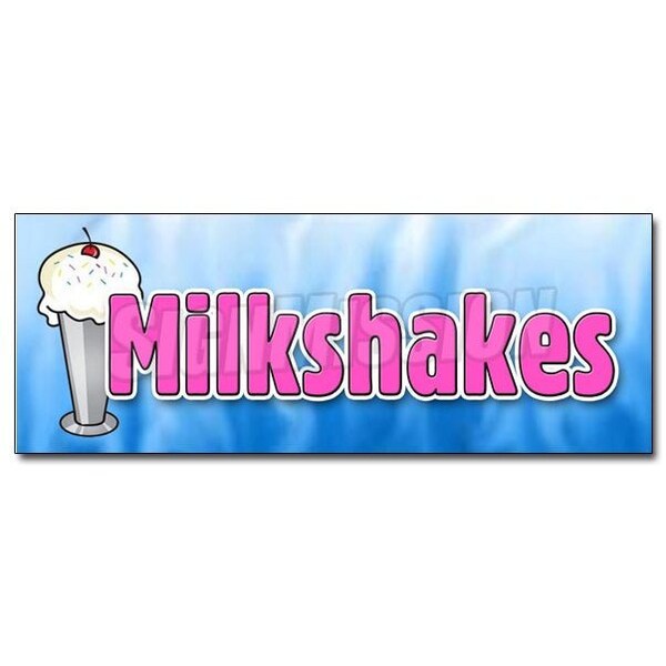 Signmission MILKSHAKES DECAL sticker thick ice cream shop chocolate ...
