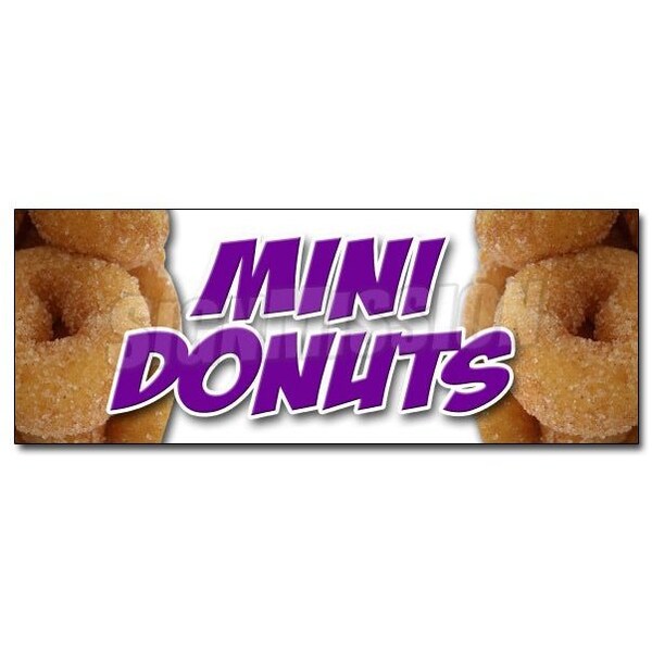 Signmission MINI DONUTS DECAL sticker donut fried dough supplies stand ...