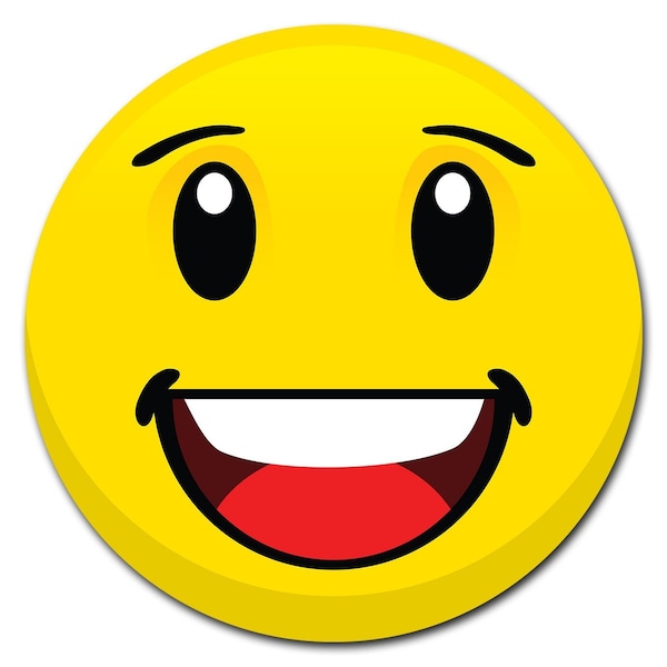 Signmission Emoji Yellow Smiling Circle Vinyl Laminated Decal D-16-CIR ...