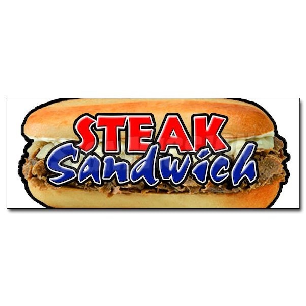 Signmission STEAK SANDWICH DECAL sticker cheesesteak philly sub hoagie ...