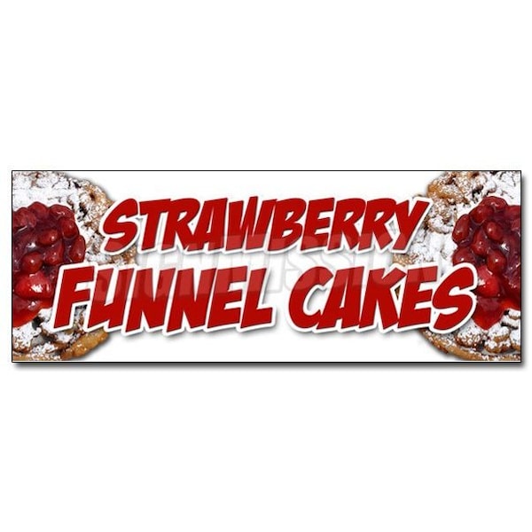 Signmission STRAWBERRY FUNNEL CAKES DECAL sticker bakery cake cookies ...