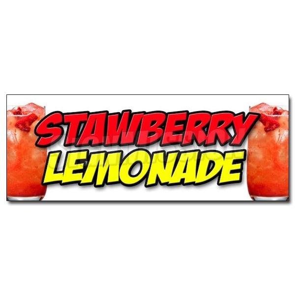 Signmission STRAWBERRY LEMONADE DECAL sticker ice cold refreshing ...