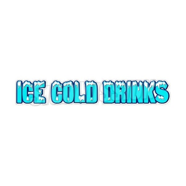 Signmission ICE COLD DRINKS Concession Decal drink beer signs cart ...