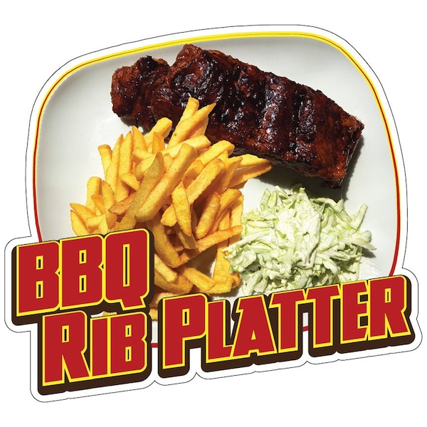 Signmission BBQ Rib Platter Decal Concession Stand Food Truck Sticker ...
