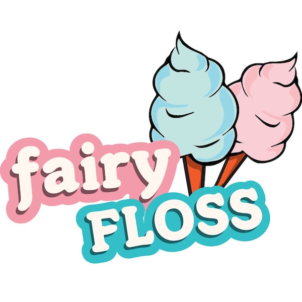 Signmission FAIRY FLOSS Concession Decal sign cart trailer stand ...