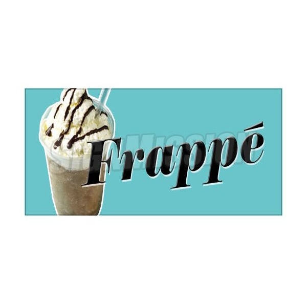 Signmission FRAPPE Decal iced cold coffee drink greek sign new cart ...