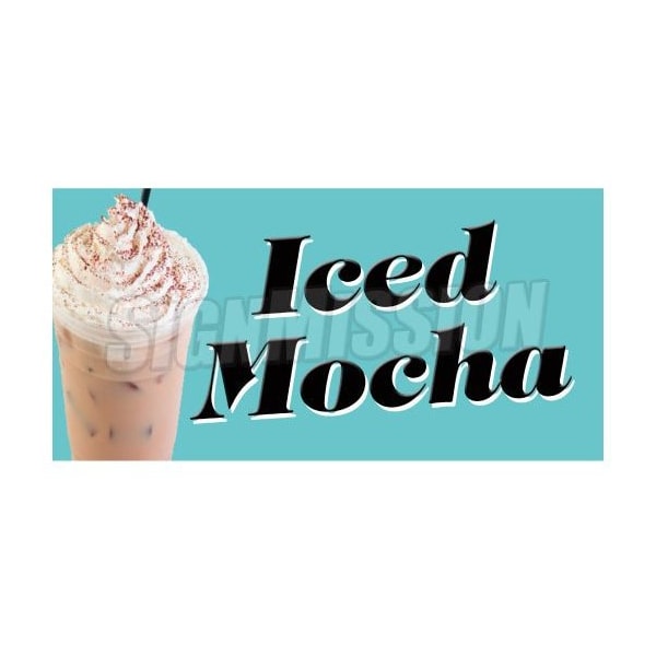 Signmission ICED MOCHA Decal cold coffee drink signs new cart trailer ...