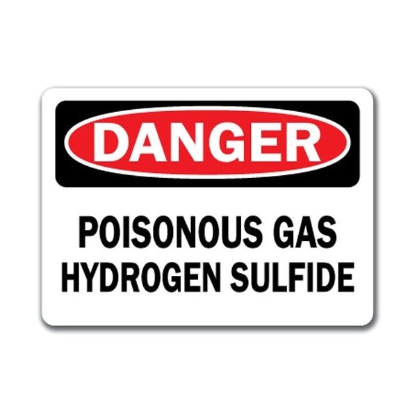 Signmission Safety Sign, 14 in Height, Plastic, Poisonous Gas Hydrogen ...