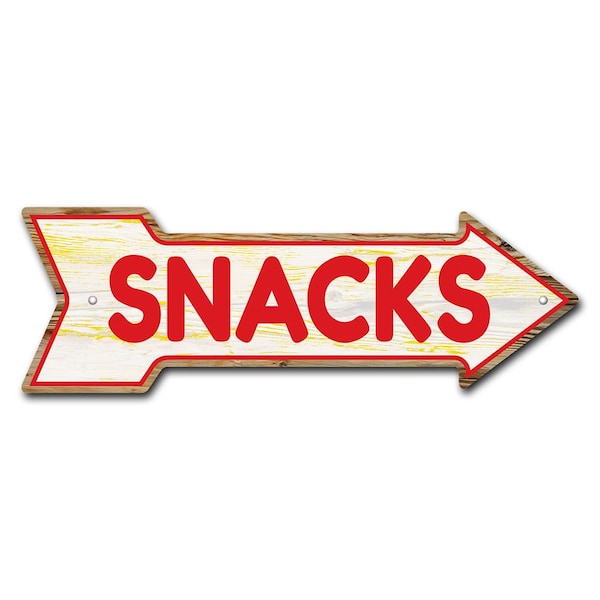 Signmission Snacks Arrow Sign Funny Home Decor 30in Wide P-ARROW10 ...