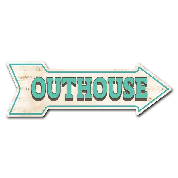 Signmission Outhouse Arrow Sign Funny Home Decor 18in Wide P-ARROW ...