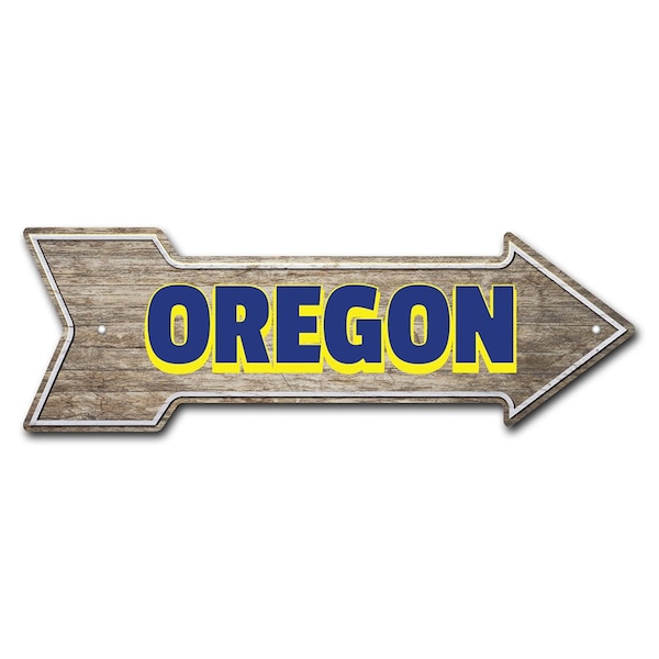 Signmission Oregon Arrow Sign Funny Home Decor 36in Wide P-ARROW12 ...