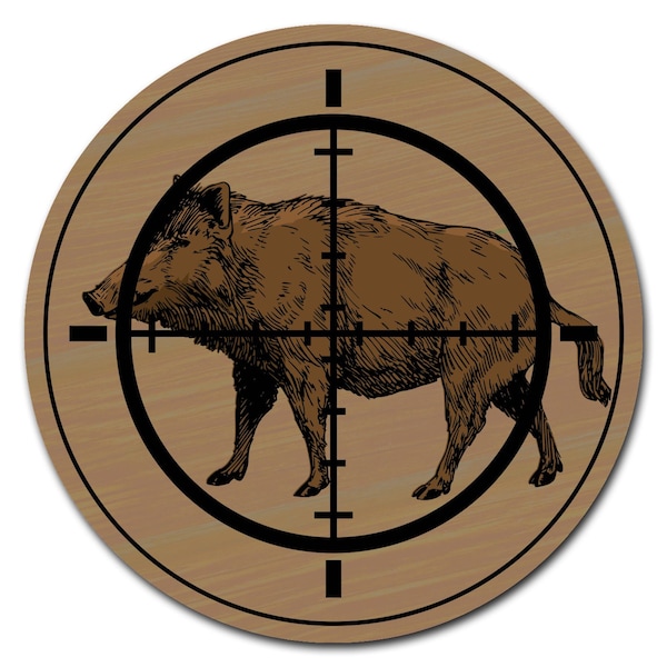 Signmission Boar Hunter Circle Vinyl Laminated Decal D-12-CIR-Boar ...
