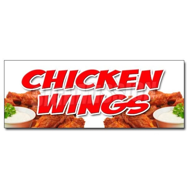 Signmission CHICKEN WINGSDECAL sticker crispy spicy buffalo hot dipping ...