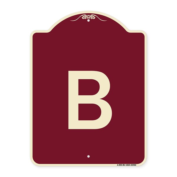 Signmission Designer Series Sign W/ Letter B, Burgundy Heavy-Gauge ...