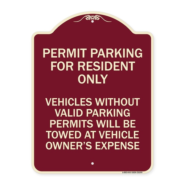 Signmission Parking Permit Permit Parking for Residents Only Vehicles ...