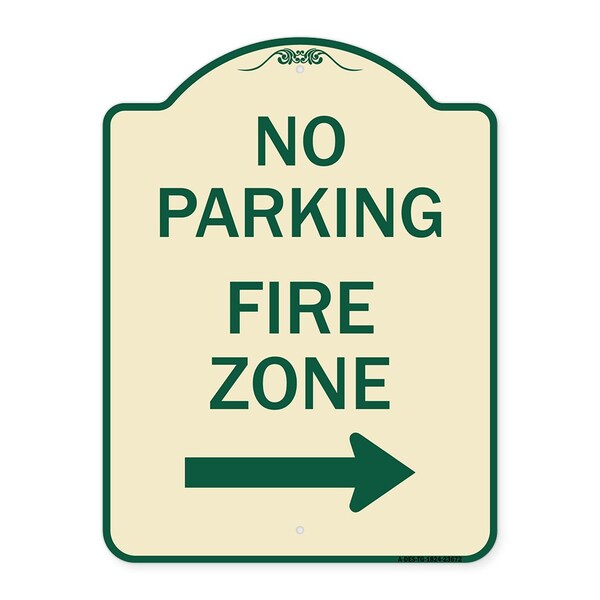 Signmission No Parking Fire Zone W/ Right Arrow Heavy-Gauge Aluminum ...