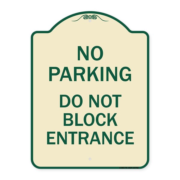 Signmission No Parking Do Not Block Entrance Heavy-Gauge Aluminum ...