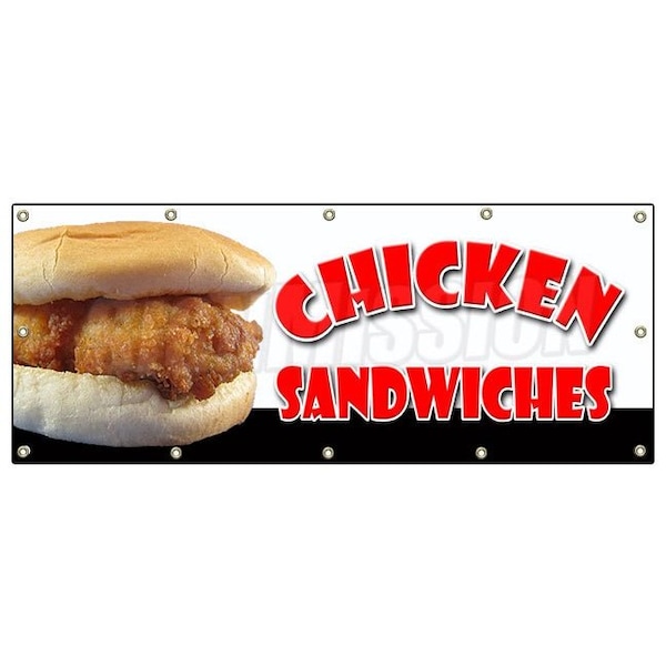 Signmission CHICKEN SANDWICH BANNER SIGN fried restaurant signs grill ...