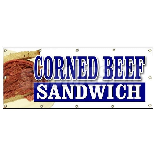 Signmission CORNED BEEF SANDWICH BANNER SIGN beef meat corn deli ...