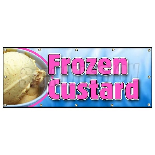 Signmission FROZEN CUSTARD BANNER SIGN ice cream cones sundae banana ...