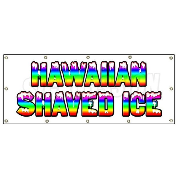 Signmission HAWAIIAN SHAVED ICE BANNER SIGN hawaian cart stand icee icy ...