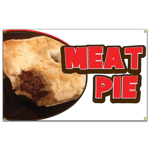 Signmission Meat Pie Banner Concession Stand Food Truck Single Sided B ...