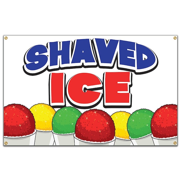 Signmission Shaved Ice Banner Concession Stand Food Truck Single Sided ...