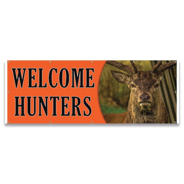 Signmission Welcome Hunters Banner Concession Stand Food Truck Single ...