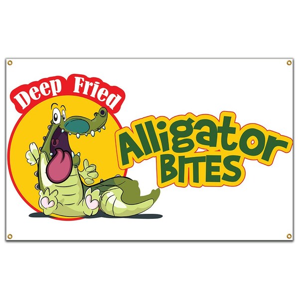 Signmission Alligator Bites Banner Heavy Duty 13 Oz Vinyl with Grommets ...