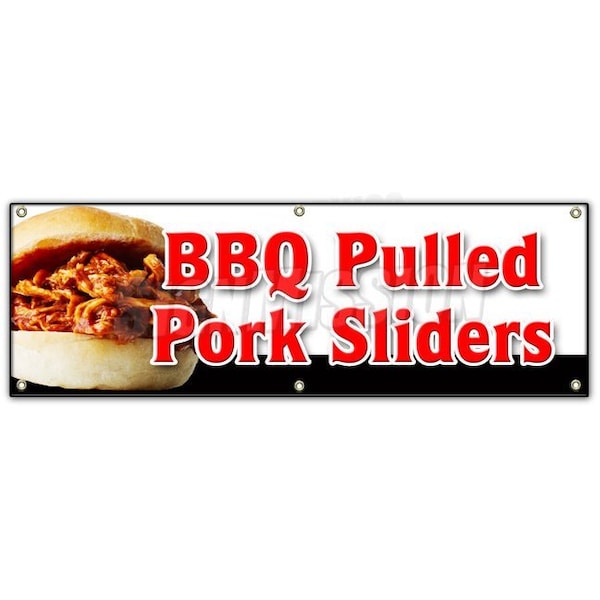 Signmission BBQ PULLED PORK SLIDERS BANNER SIGN barbeque bar-b-que ...