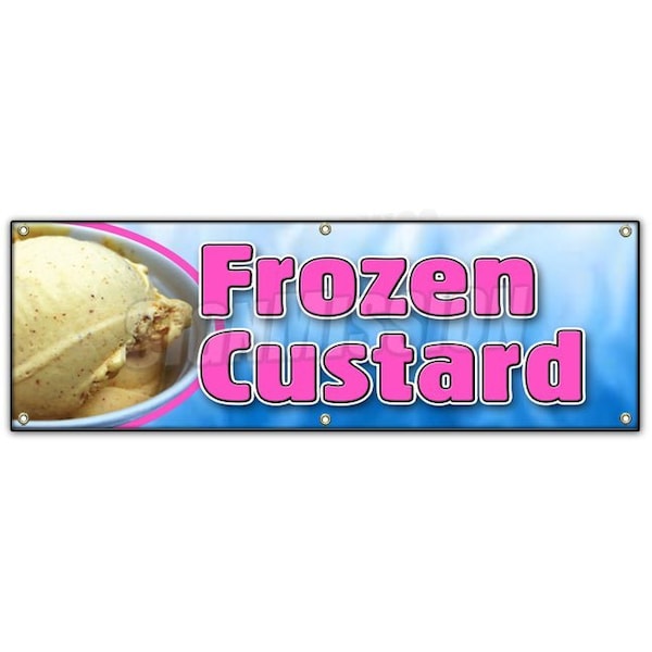 Signmission FROZEN CUSTARD BANNER SIGN ice cream cones sundae banana ...