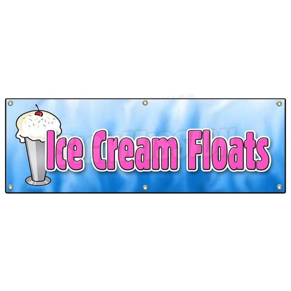 Signmission ICE CREAM FLOATS BANNER SIGN cones sundae soda banana split ...
