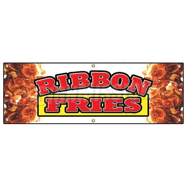 Signmission RIBBON FRIES BANNER SIGN hot chips french signs fresh frys ...