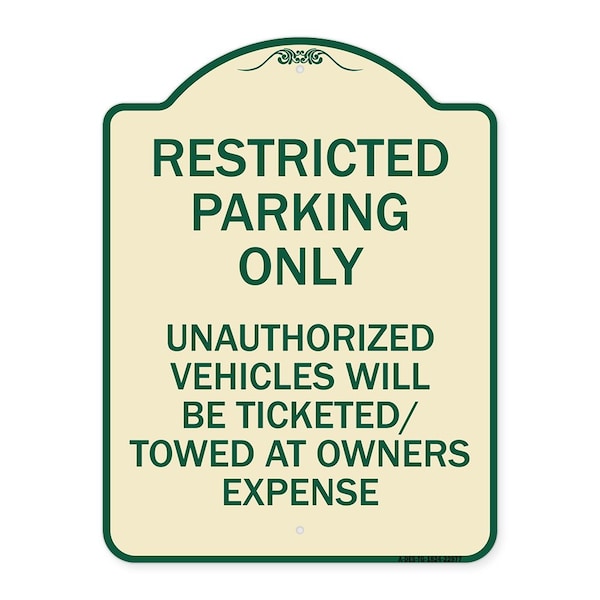 Signmission Restricted Parking Only Unauthorized Vehicles Will Be ...